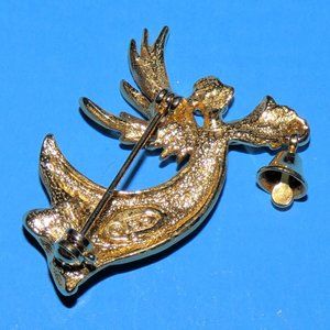 Robyn Rush | Jewelry | Vintage Robyn Rush Angel Brooch Pin Bell Wings ...